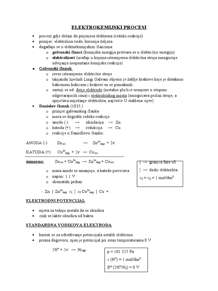Elektrokemijski Procesi | PDF