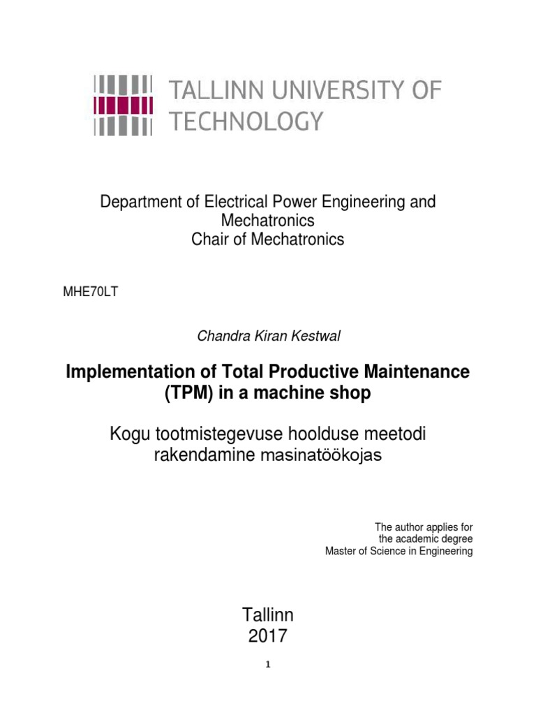 Department of Electrical Power Engineering and Mechatronics Chair of ...