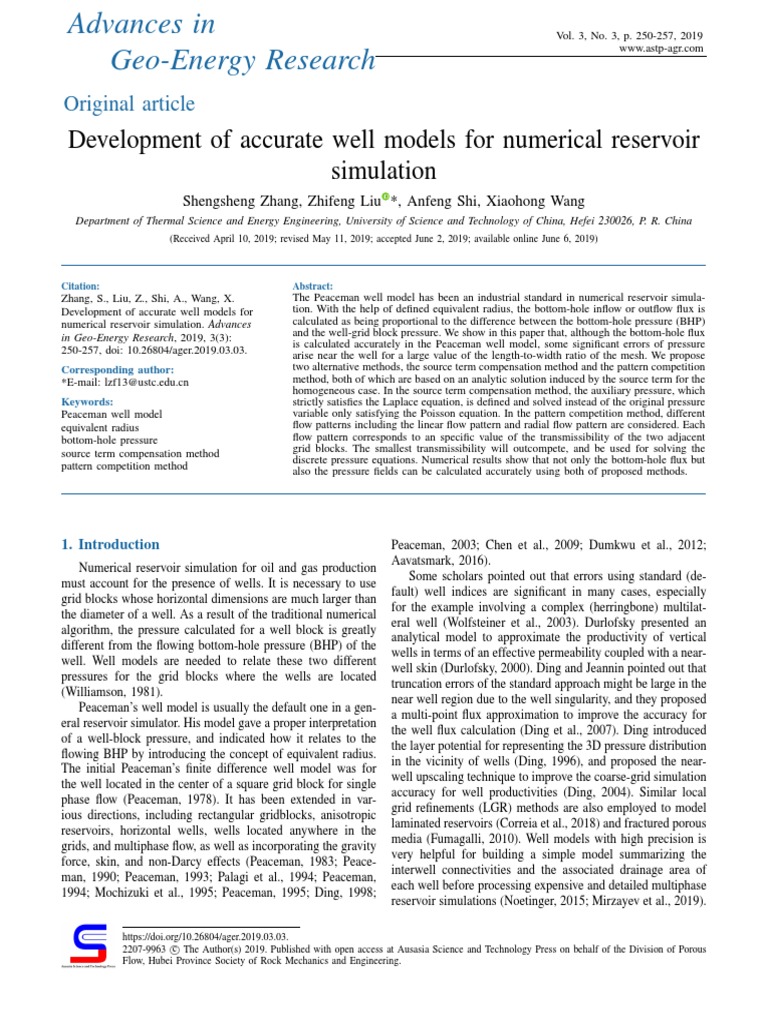 Accurate Well Models for Reservoir Simulation | PDF | Fluid Dynamics ...