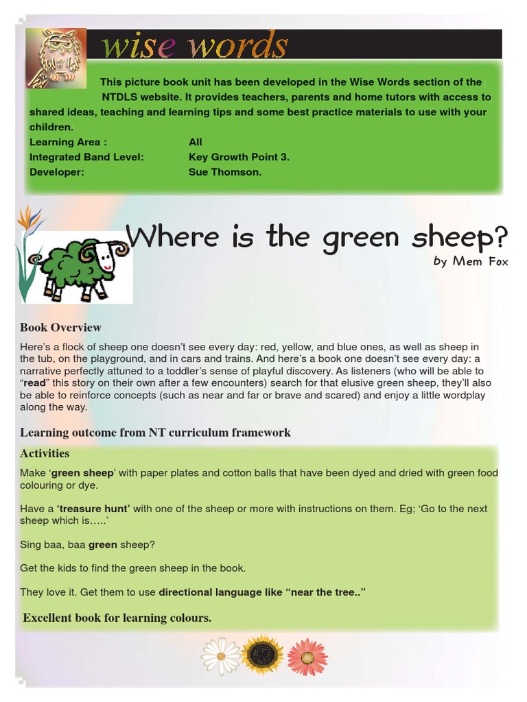 Teaching Resources and Activities for the Picture Book 'Where is the ...
