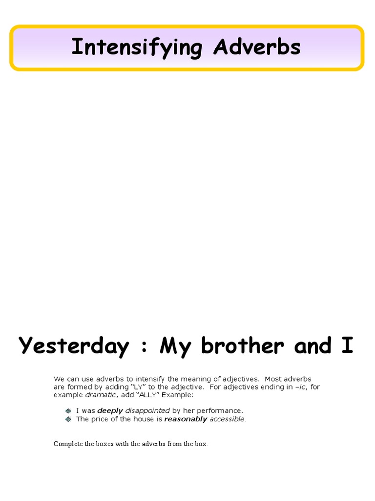 Intensifying Adverbs | PDF
