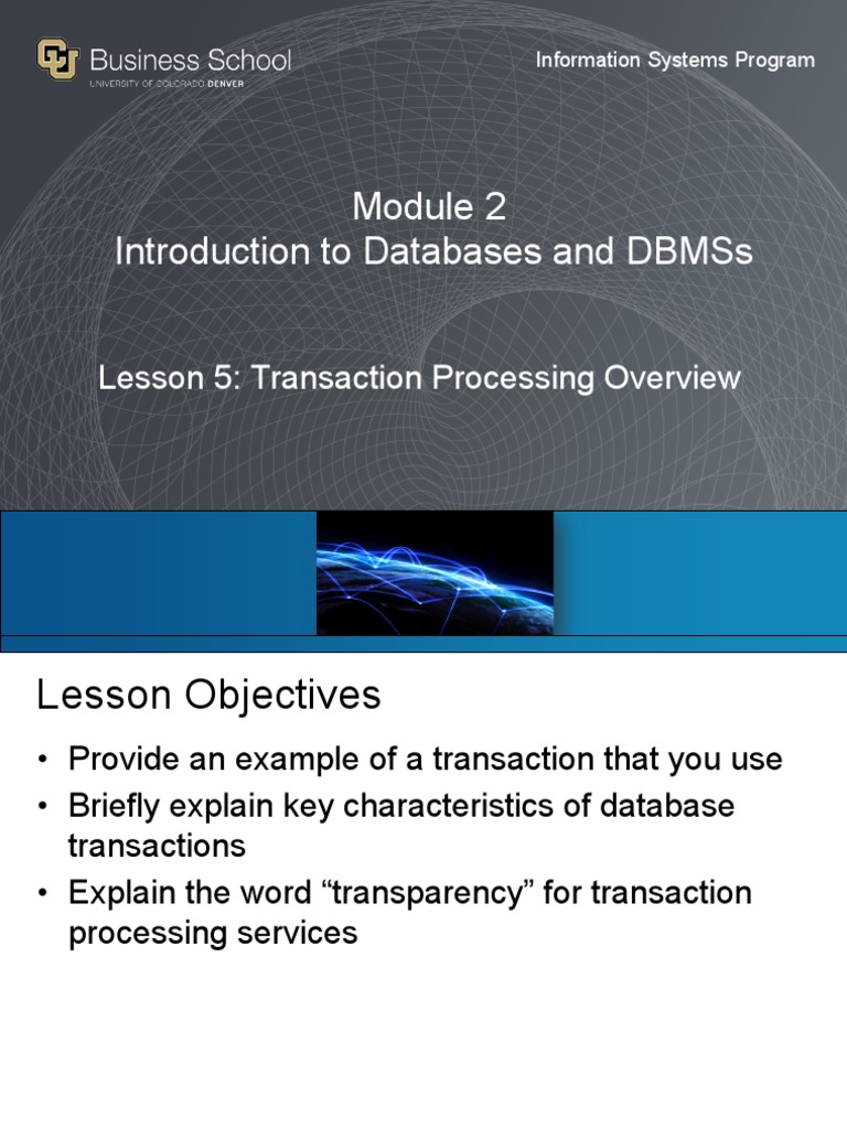 5 Transaction Processing Overview | PDF | Database Transaction | Databases