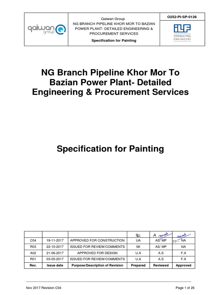 O252-PI-SP-0126 - C04 - Specification For Painting | PDF | Paint ...