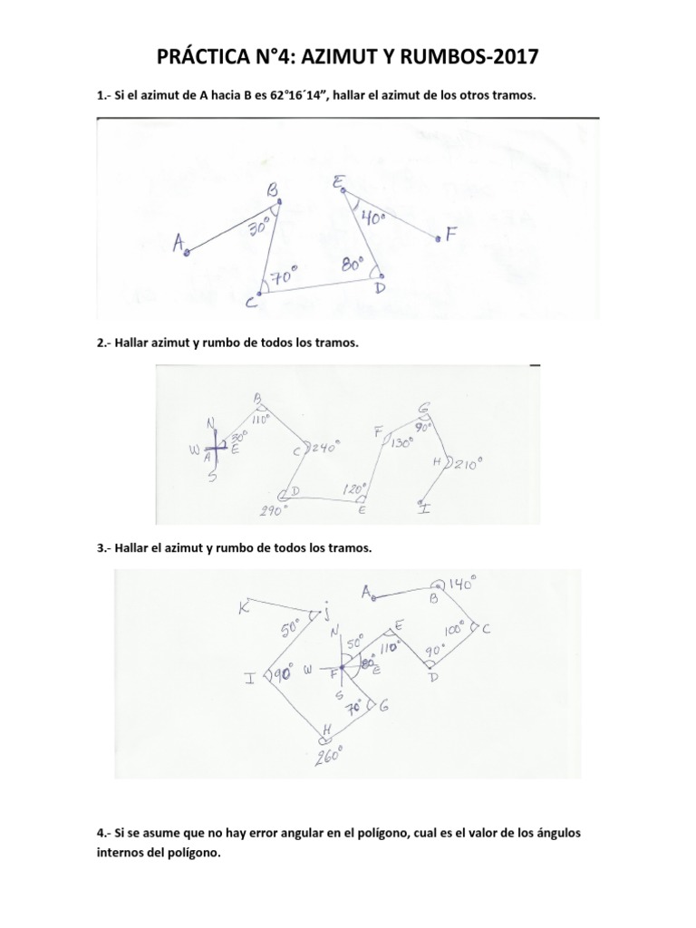 Practica - Rumbo y Azimut | PDF