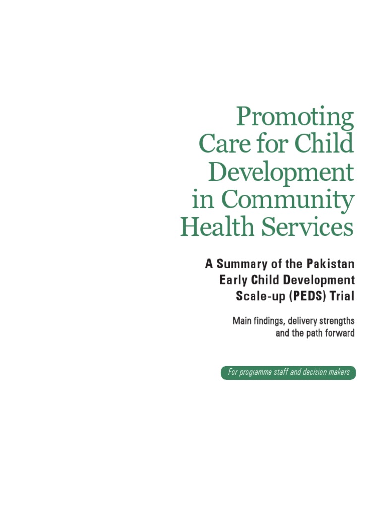 Promoting Care For Child Development in Community Health Services | PDF | Caregiver | Mentorship