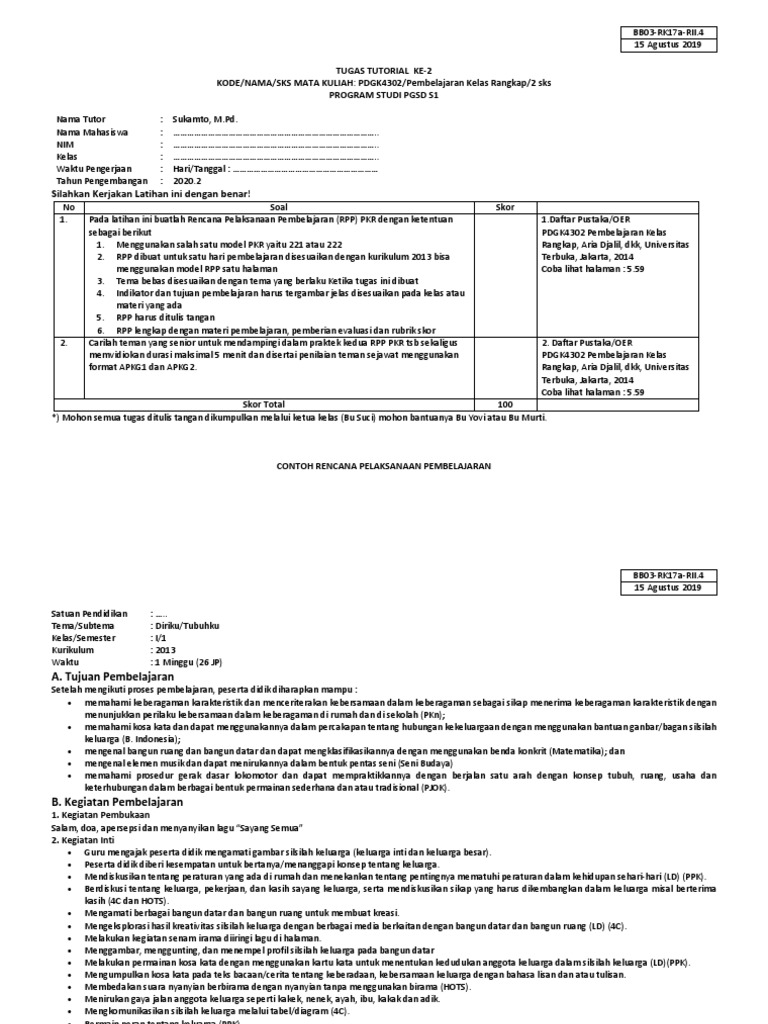 (II) - LMS - Tugas Tutorial 2 - PKR.2020.2 PDF | PDF