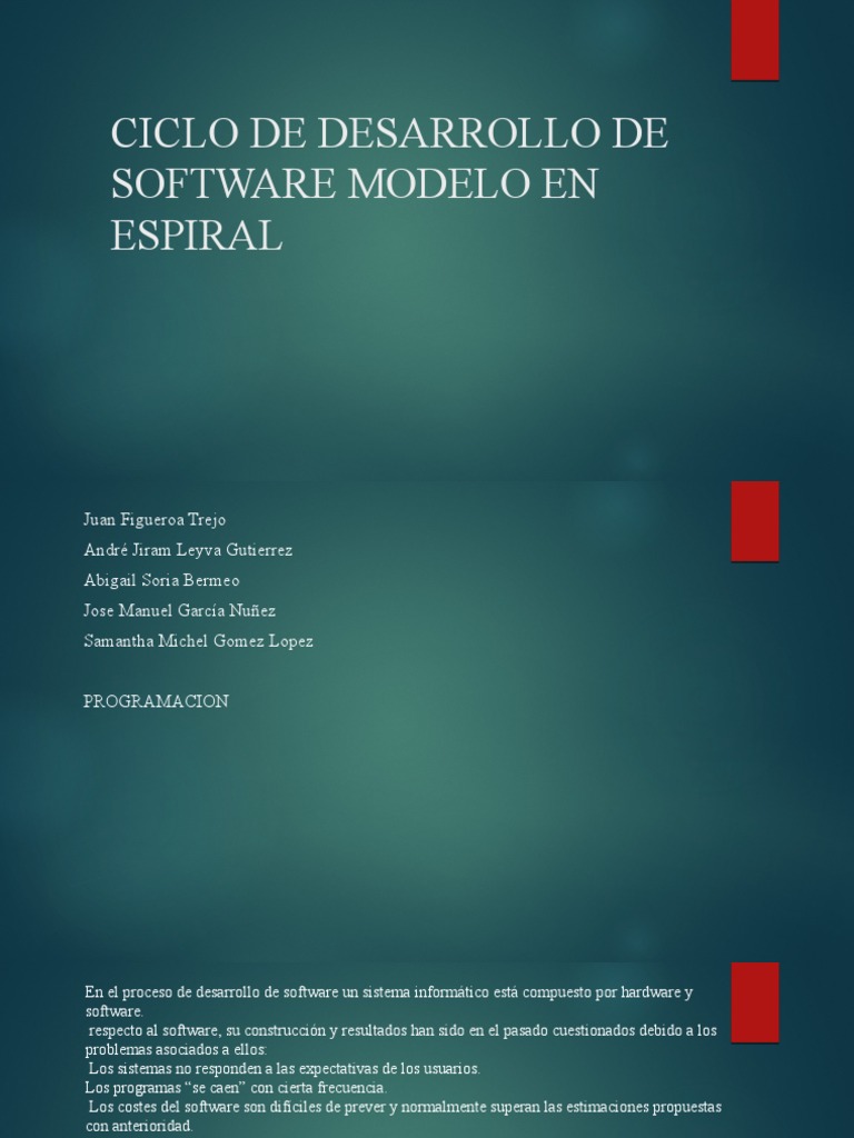 Modelo Espiral en Desarrollo Software | PDF | Ingeniería de software ...