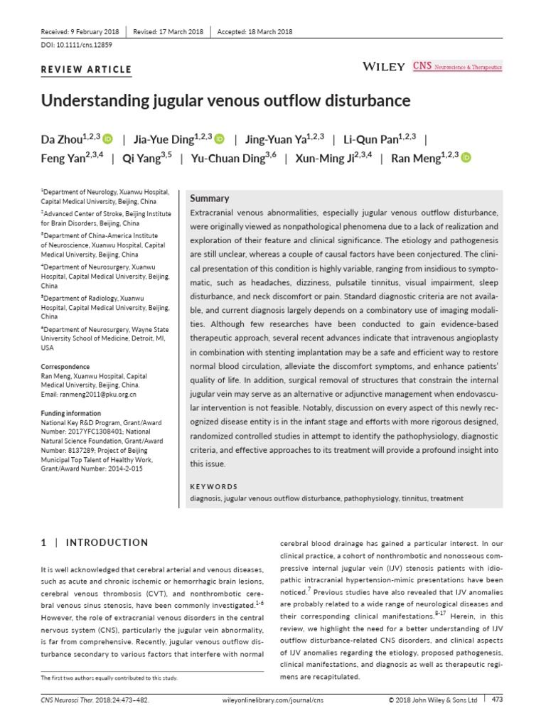 Understanding Jugular Venous Outflow Disturbance | Download Free PDF ...