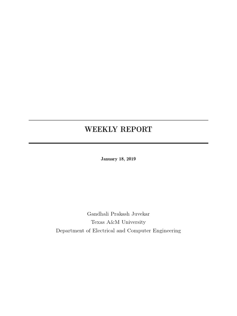Weekly Research Progress Report | PDF