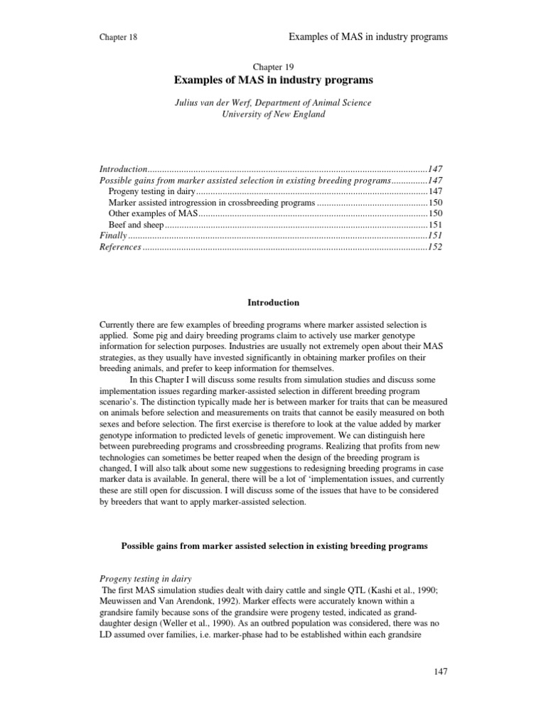 Examples of MAS in Industry Programs | PDF | Plant Breeding ...