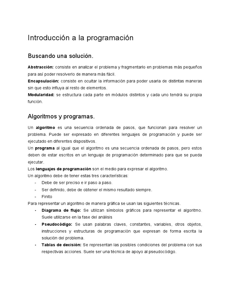 Guía Básica de Programación y Java | PDF | Java (lenguaje de programación) | Algoritmos