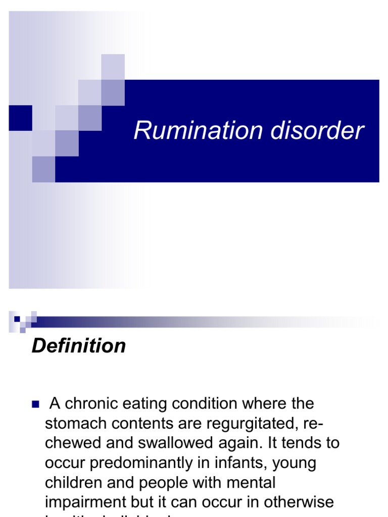 Rumination Disorder | PDF | Psychiatric Diseases And Disorders | Mental ...