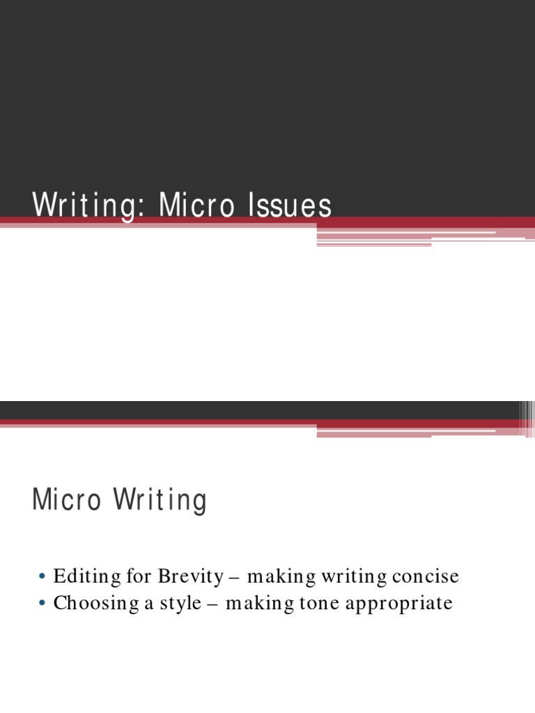 Writing - Micro Issues | PDF | Human Communication | Linguistics