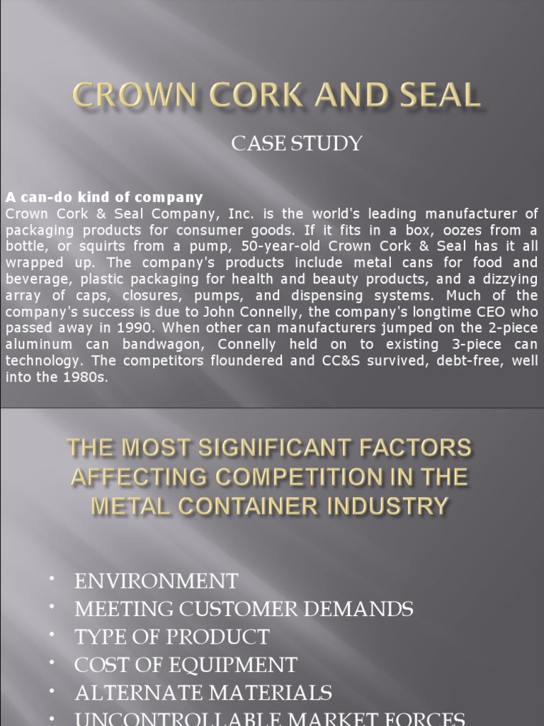 Crown Cork and Seal Presentation | PDF | Research And Development ...