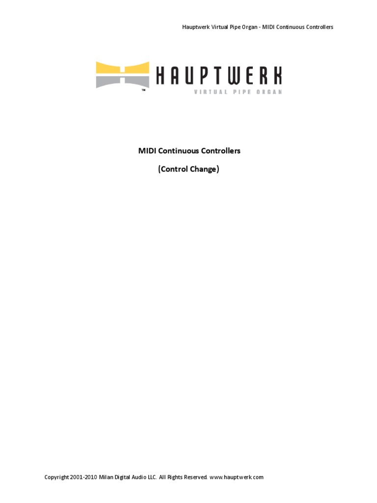 MIDI Continuous Controllers (Control Change) | PDF | Music Technology | Media Technology