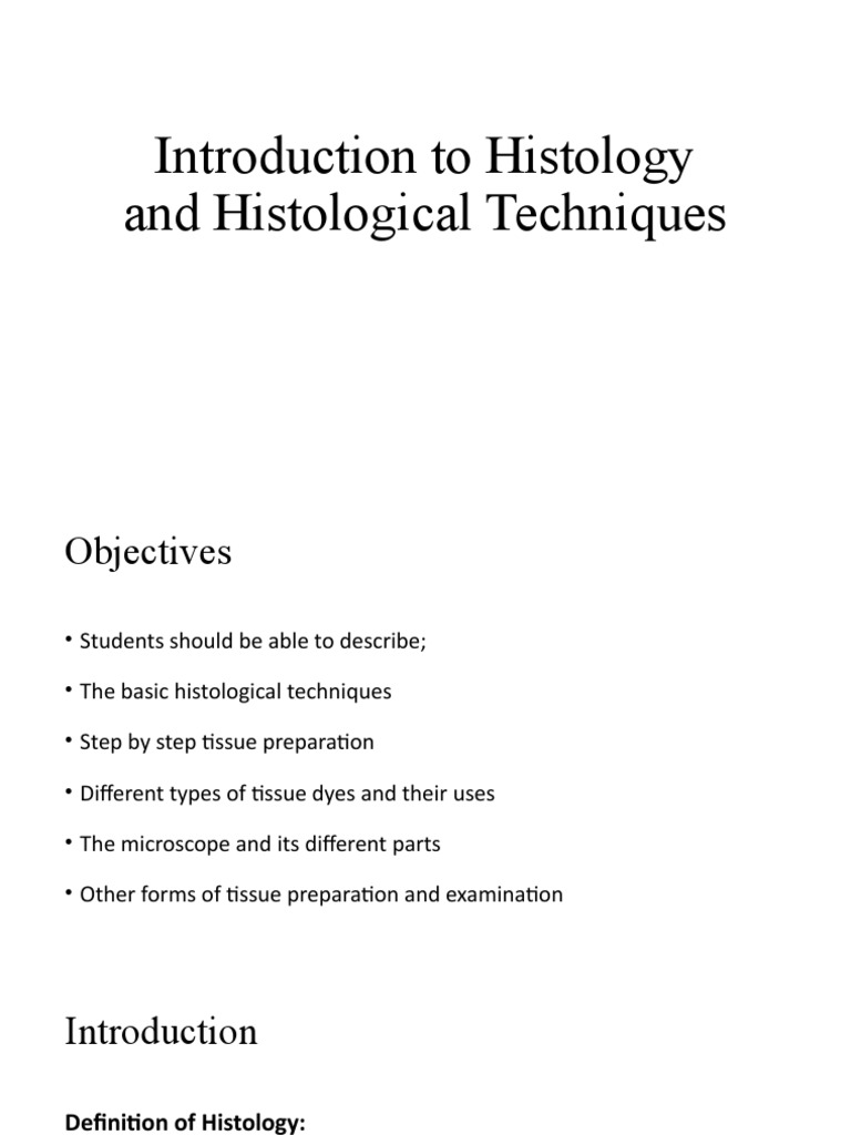 Introduction To Histology and Histological Techniques | PDF | Fixation ...
