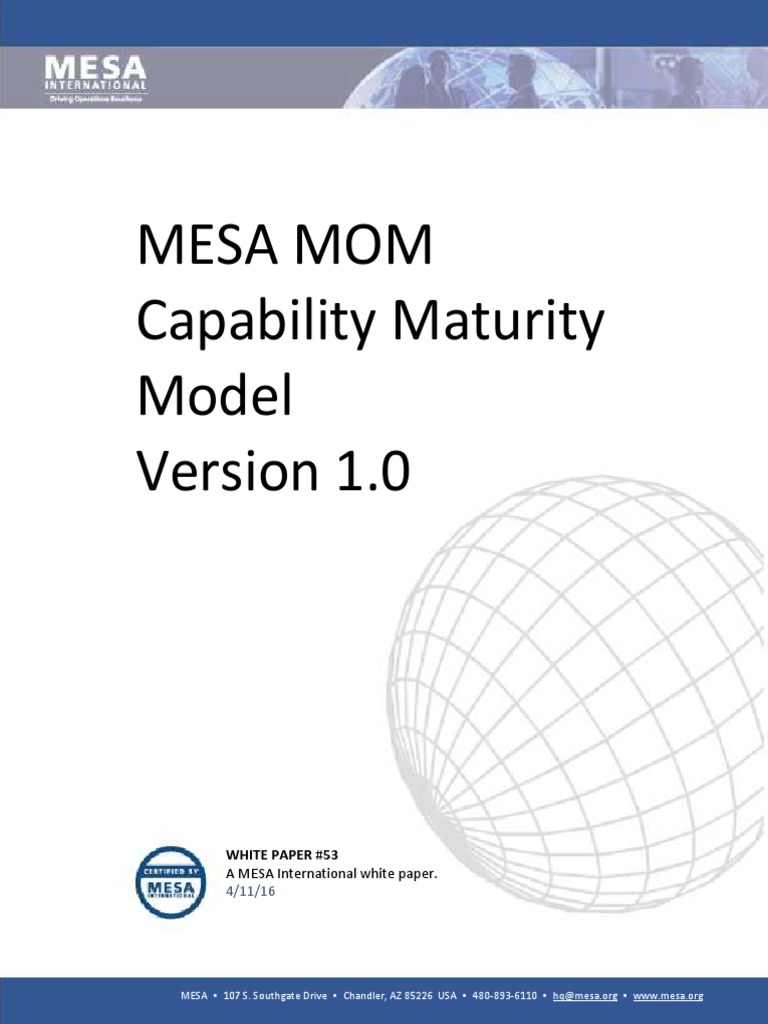 MESA MOM Maturity Model - Final 2016-4-13 PDF | PDF | Scheduling ...