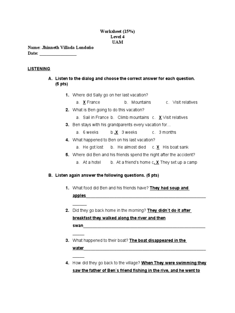 Level 4 Worksheet Resuelto | PDF | Tsunami | Water