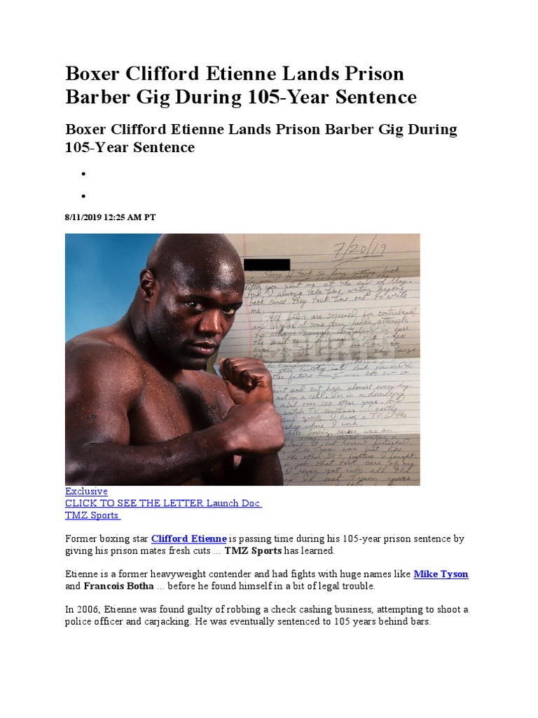 Boxer Etienne's Prison Barber Life | PDF | Sports & Recreation