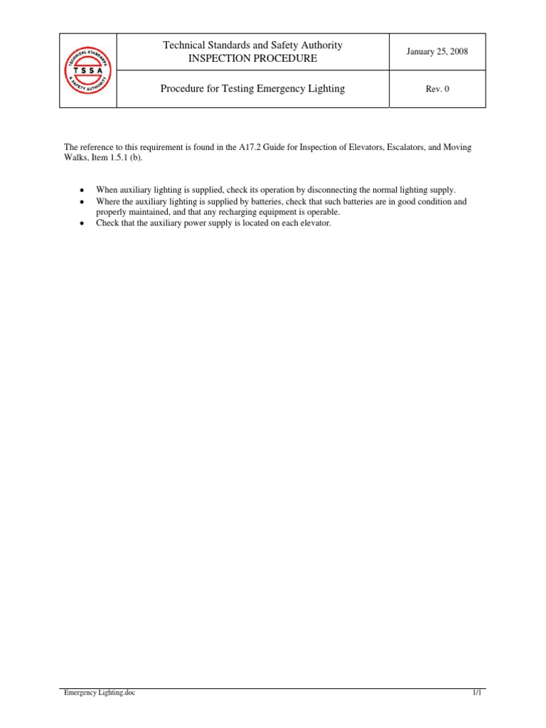 Technical Standards and Safety Authority Inspection Procedure | PDF