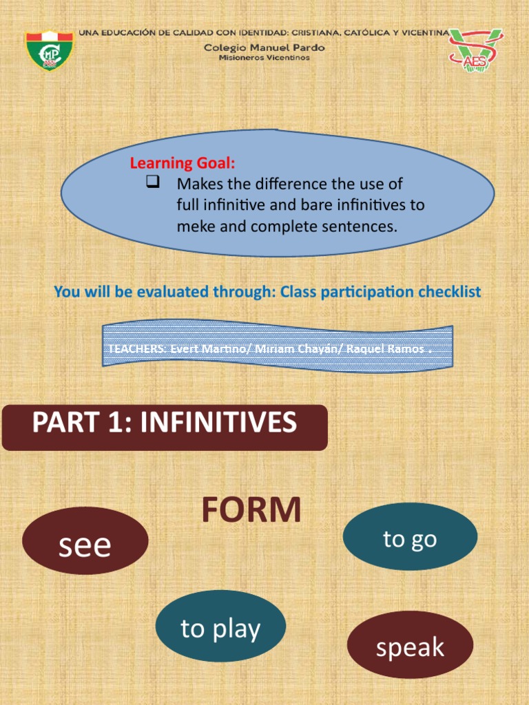 Full Infinitives, Bare Infinitive Grammar | PDF | Verb | Language Mechanics