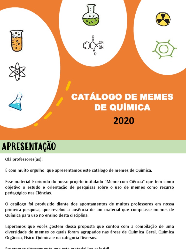 Catálogo de Memes de Química (2020) PDF | PDF | Ciências naturais ...