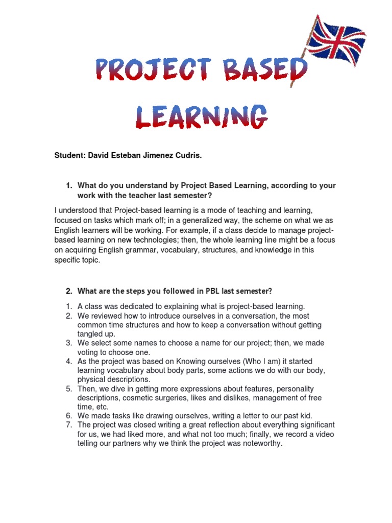 Student: David Esteban Jimenez Cudris | PDF | Project Based Learning | Human Communication