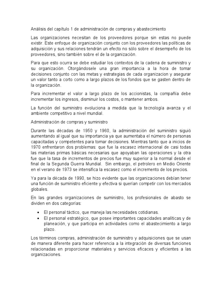 Administración de Compras y Abastecimiento | PDF | Logística | Política