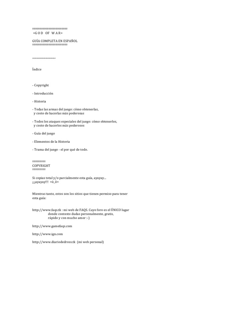 Gow 1 Guia Completa | PDF | Ocio | Deportes