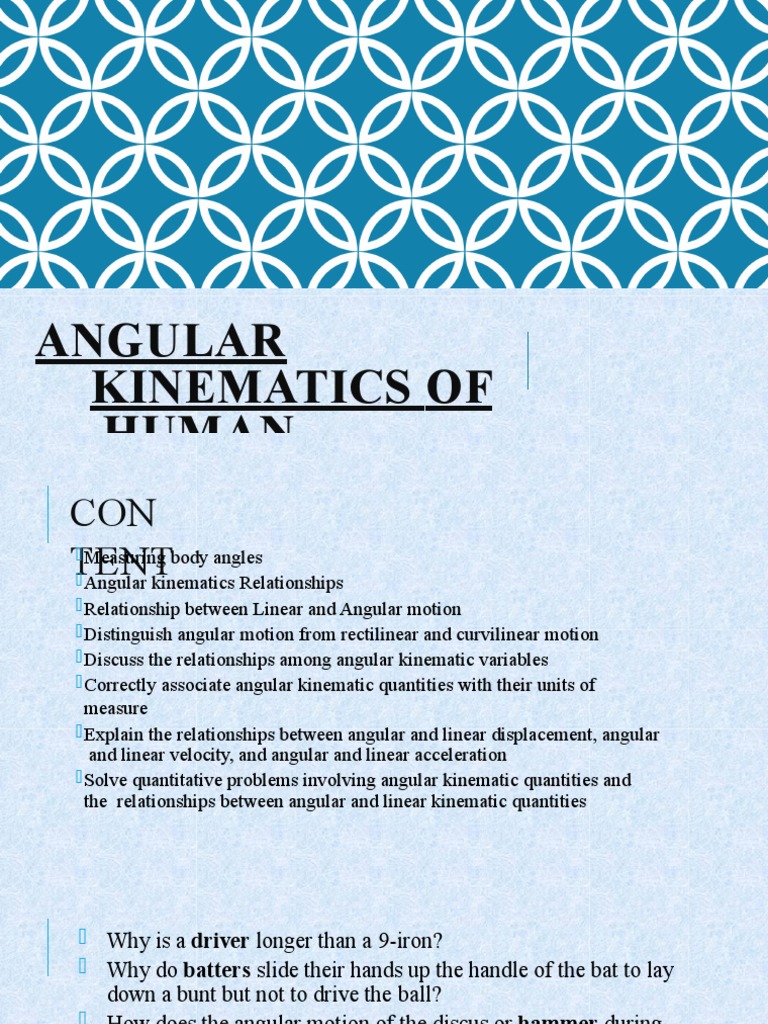 4 Angular Kinematics of Human Movement | PDF | Acceleration | Rotation ...