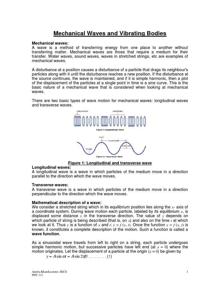 PHY11101 - Mechanical Waves | PDF | Waves | Periodic Phenomena