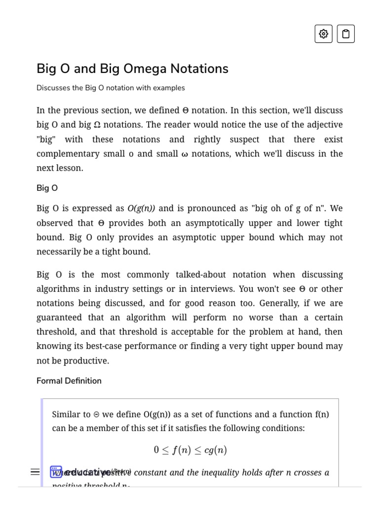 Understanding Big O and Big Omega Notations | PDF | Algorithms ...