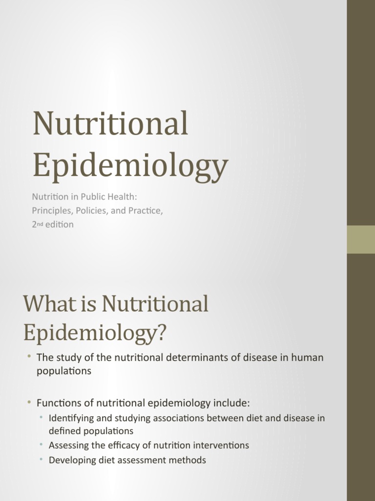 Ch. 3 PHN Nutritional Epidemiology - Slides | PDF | Cohort Study | Randomized Controlled Trial