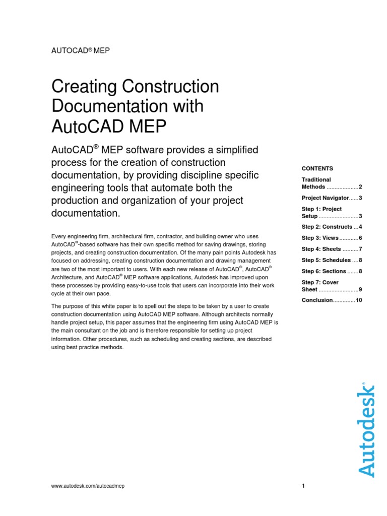 Creating Construction Documentation With Autocad Mep | PDF | Auto Cad ...