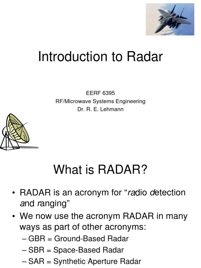 Introduction To Radar Pdf Pdf Radar Antenna Radio