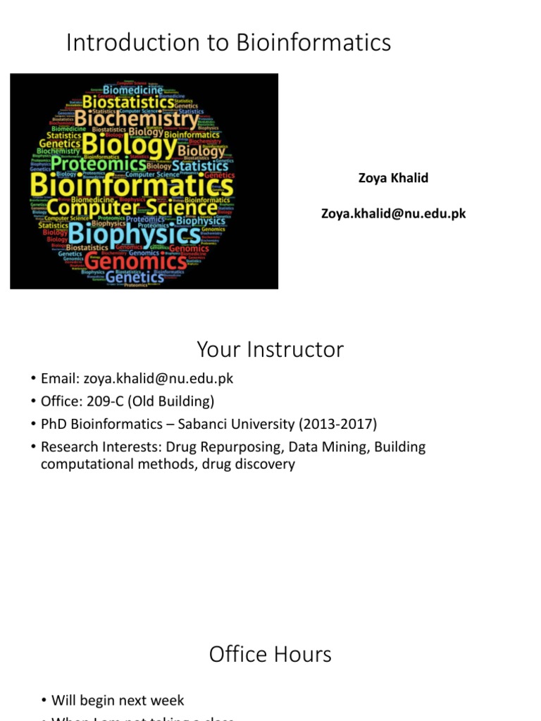 Lec1-Introduction To Bioinformatics | PDF | Genome | Gene