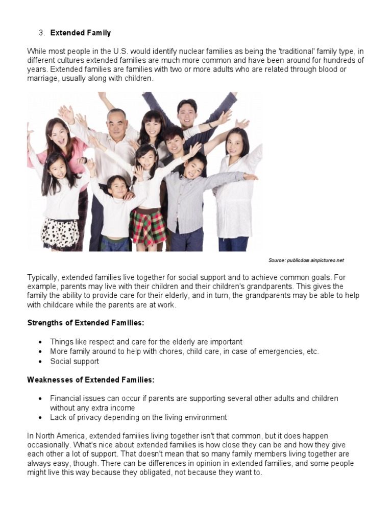Advantages and Disadvantages of Extended Families | PDF | Wellness
