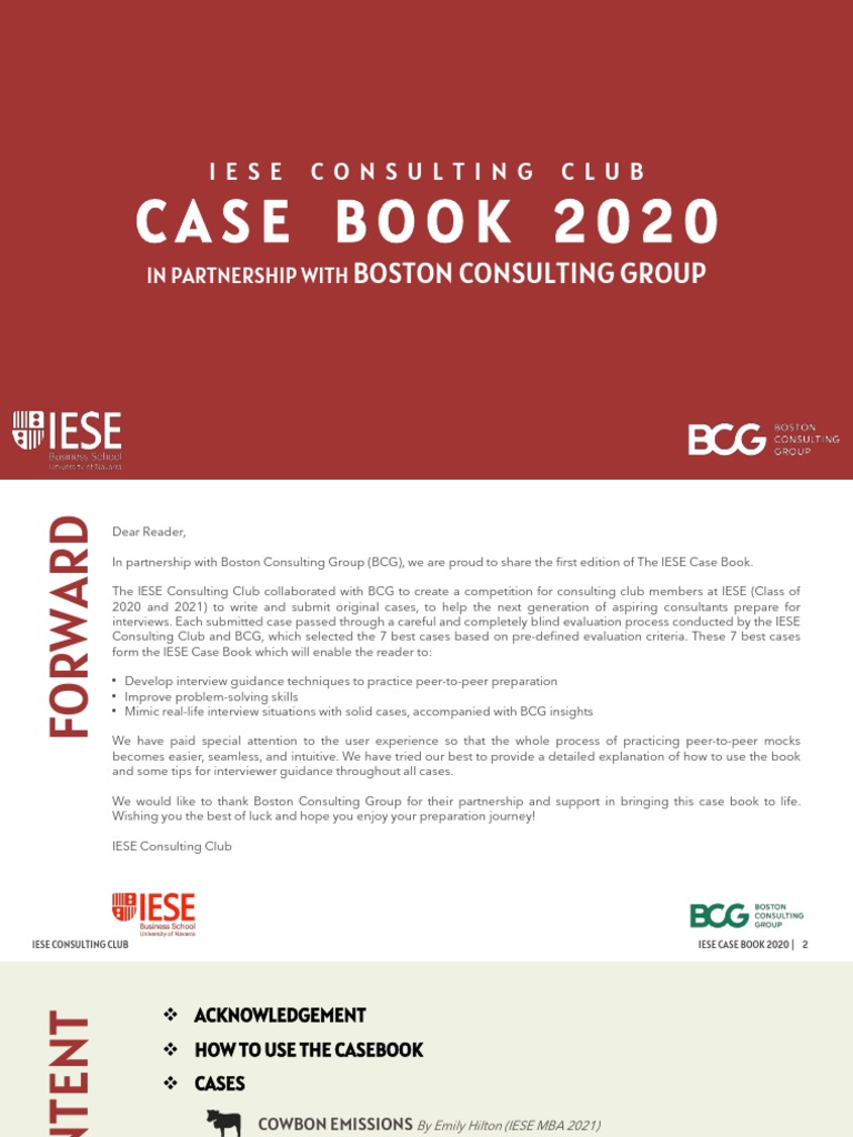 IESE Consulting Case Book 2020 | PDF | Cattle | Greenhouse Gas