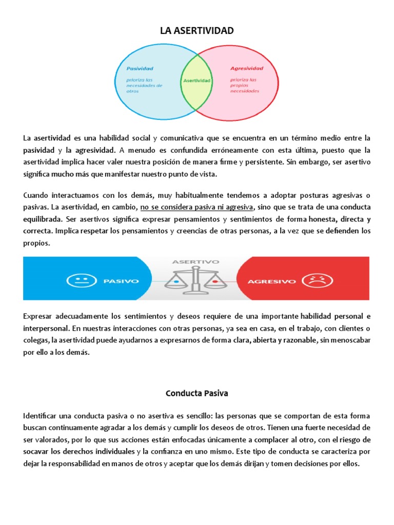 La Asertividad - Una Habilidad Social y Comunicativa | PDF | Ciencia ...