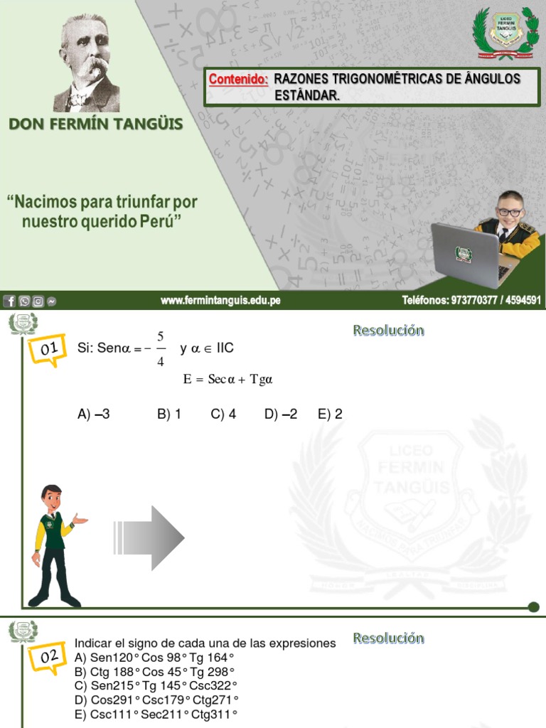 SEMANA 9 Razones Trigonometricas de Angulos Estandar | PDF | Espacio ...