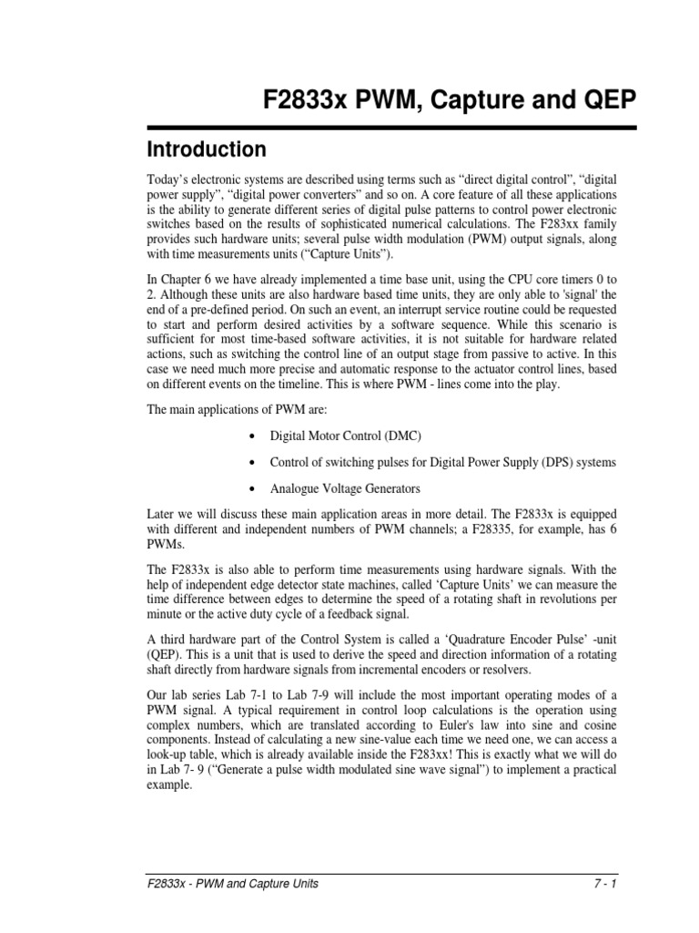 Module - 07 F2833x PWM, Capture and QEP | PDF | Information And ...