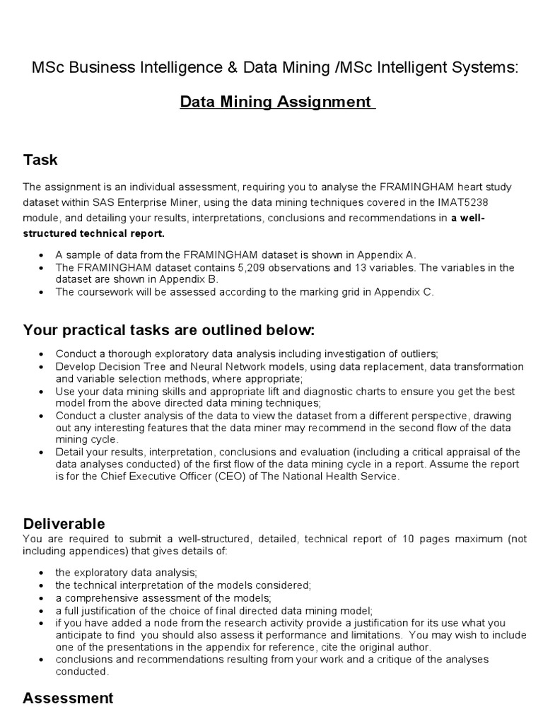 Dm Assignment 2019 Pdf Cardiovascular Diseases Data Analysis 