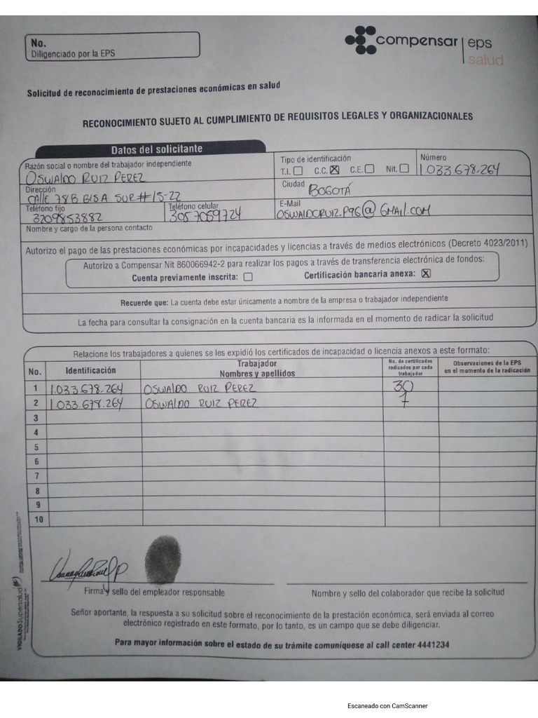 Formato de Incapacidad | PDF