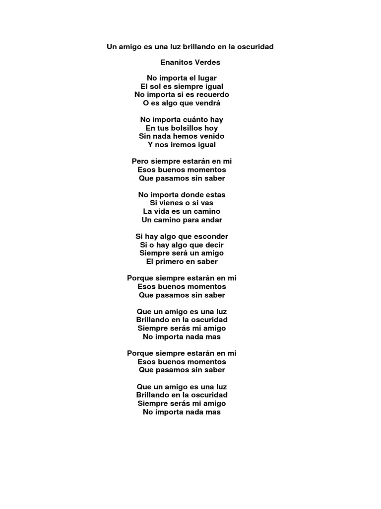 Amistad: Luz en la Oscuridad | PDF | Poesía