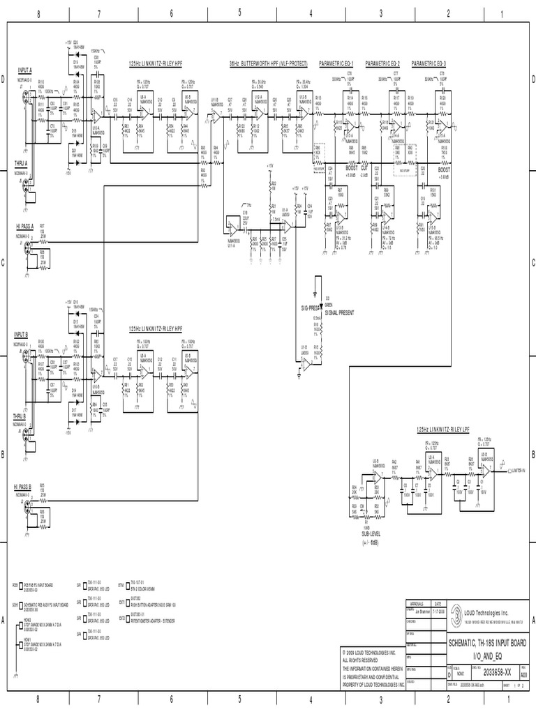125Hz Linkwitz-Riley HPF 36Hz Butterworth HPF (Vlf-Protect) Parametric ...