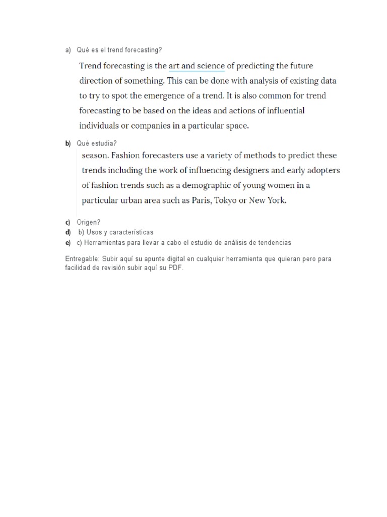 Qué es el trend forecasting | PDF