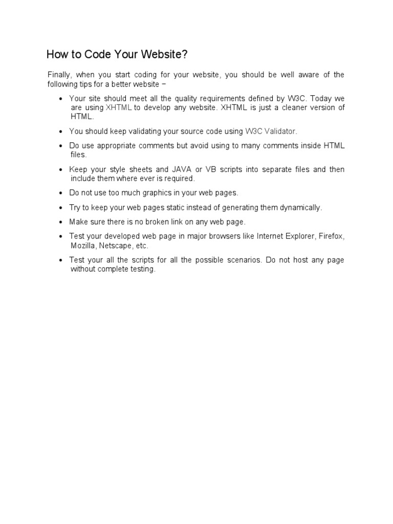 How To Code Your Website | PDF