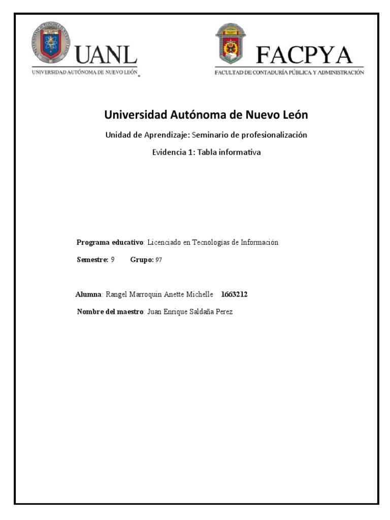 Definición y Uso de Tablas Informativas | PDF