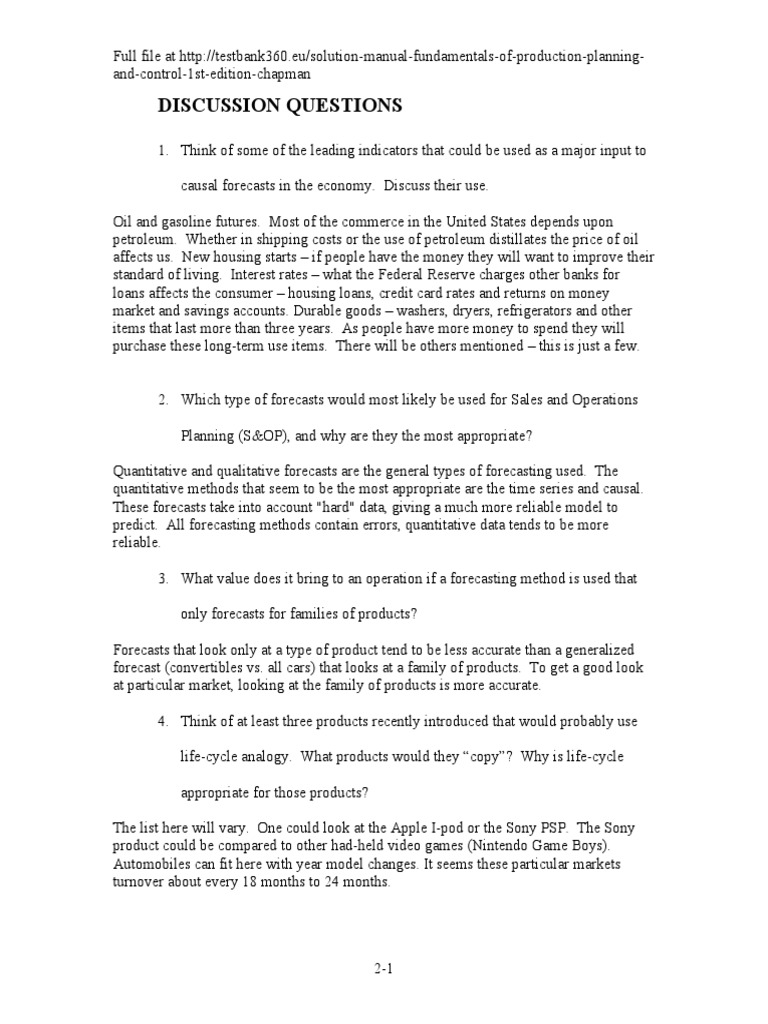 Solution Manual Fundamentals of Production Planning and Control 1st ...