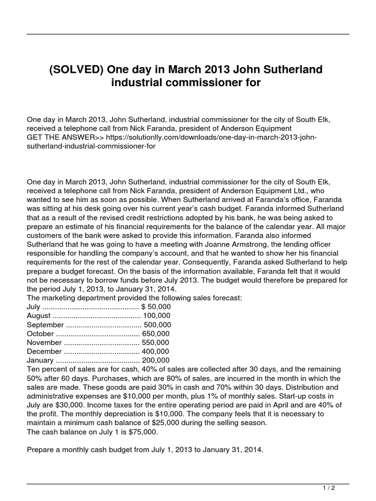 One Day in March 2013 John Sutherland Industrial Commissioner For | PDF ...